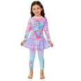 Big Girls Swimsuits Two Piece Cartoon Print Sun Protection Split For ...