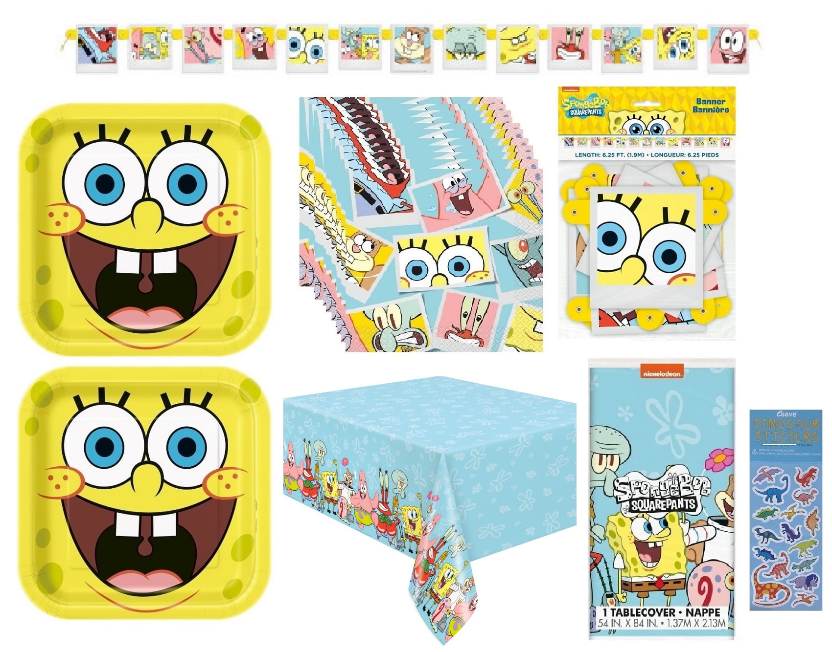 Spongebob Squarepant Birthday Party Supplies Decoration Bundle Pack
