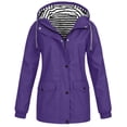 Brqkzdu Women's Waterproof Raincoat Lightweight Hooded Rain Jacket ...