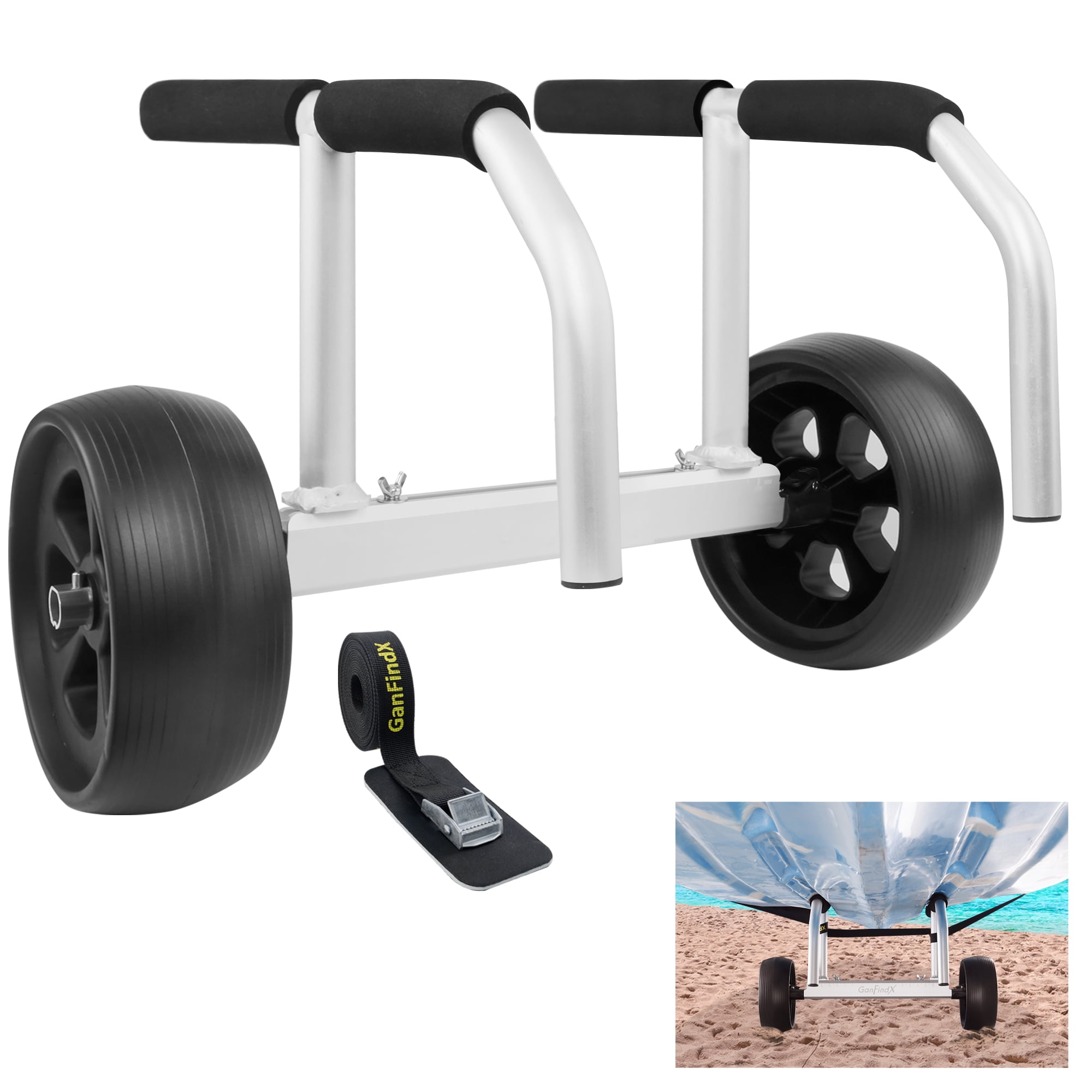GanFindX Heavy Duty Kayak Trolley Cart for Carrying Kayaks and Canoes ...