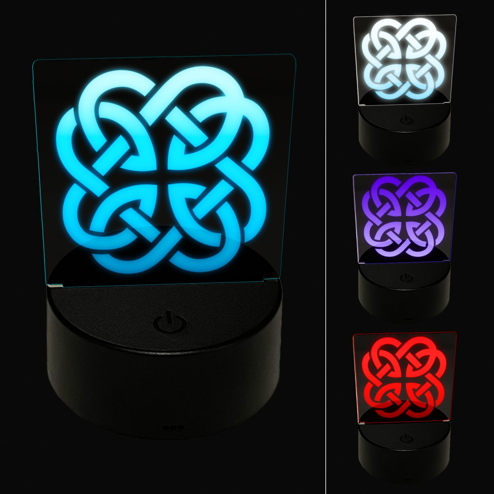 Clover Irish Celtic Knot LED Night Light Sign 3D Illusion Desk ...