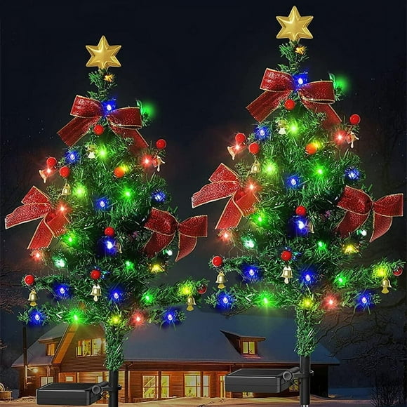 Outdoor Lighted Christmas Trees