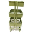 Dasbsug 3-Tier Mini Trolley Organizer with Wheels, Portable Metal ...