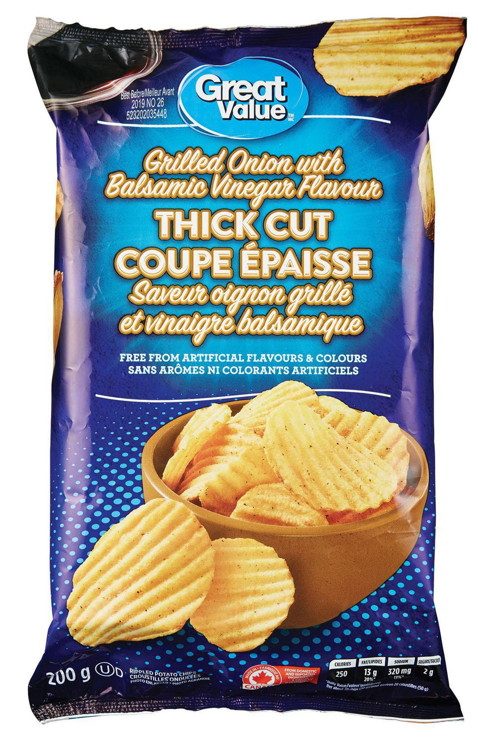 Great Value Thick Cut Rippled Potato Chips - Walmart.ca
