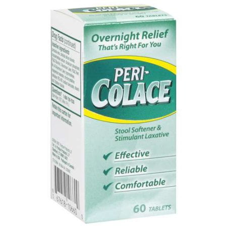 Peri-Colace Laxative Stool Softener, 60 tablets - Walmart.com