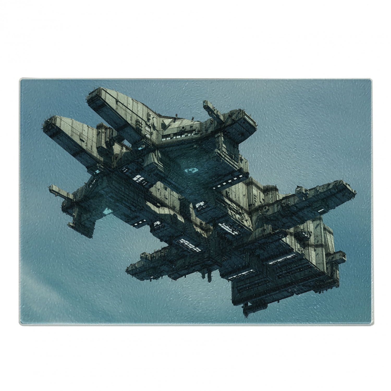 Fantasy Cutting Board, Science Fiction Alien Ship Illustration ...