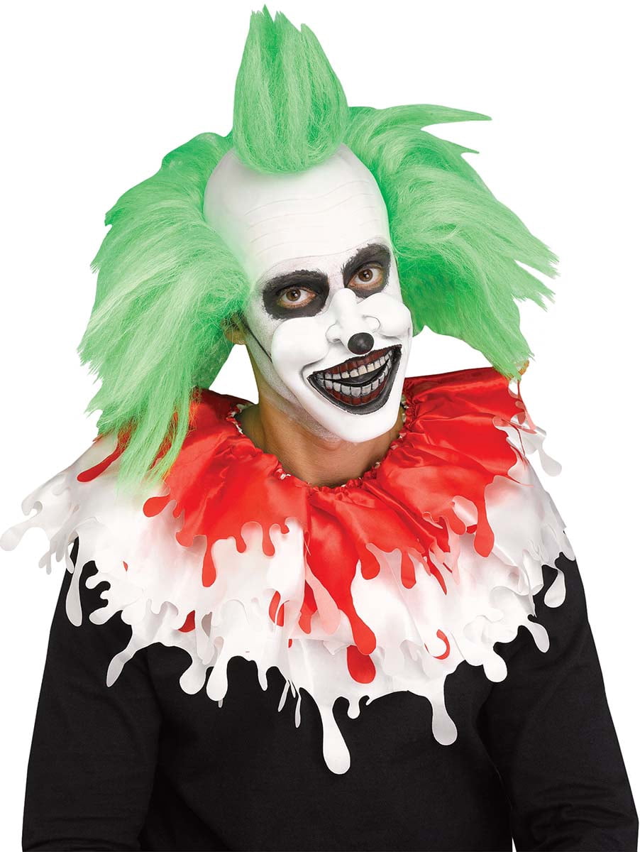 Buy Creepy Clown Half Mask Colors Adult Halloween Costume Accessory ...