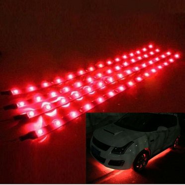 4x Blue LED Light Strip 12V DC Car/Truck/ATV/Motorcycle/Boat/Golf Cart ...