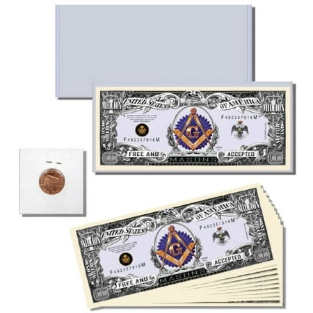 AAC 12pc.Freemasons Masonic Novelty Million Dollar Bill Gift Set ...