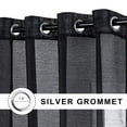 JIUZHEN Black Sheer Curtains 84 Inches, Semi Transparent Grommet Drapes, Set of 2 with Tiebacks ...
