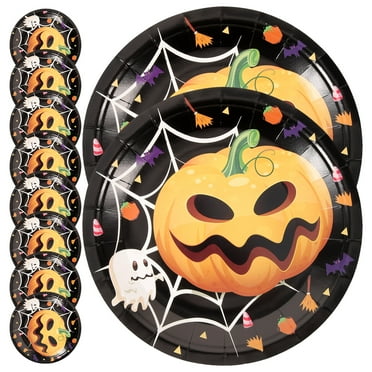 Black Bats Halloween Paper Plates, 9in, 8ct - Walmart.com