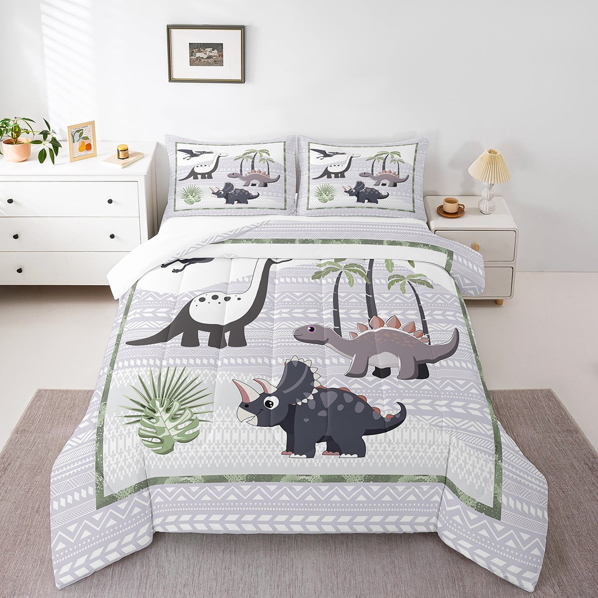 Click here for Erosebridal Cartoon Dinosaur Bedding Twin Comforte... prices