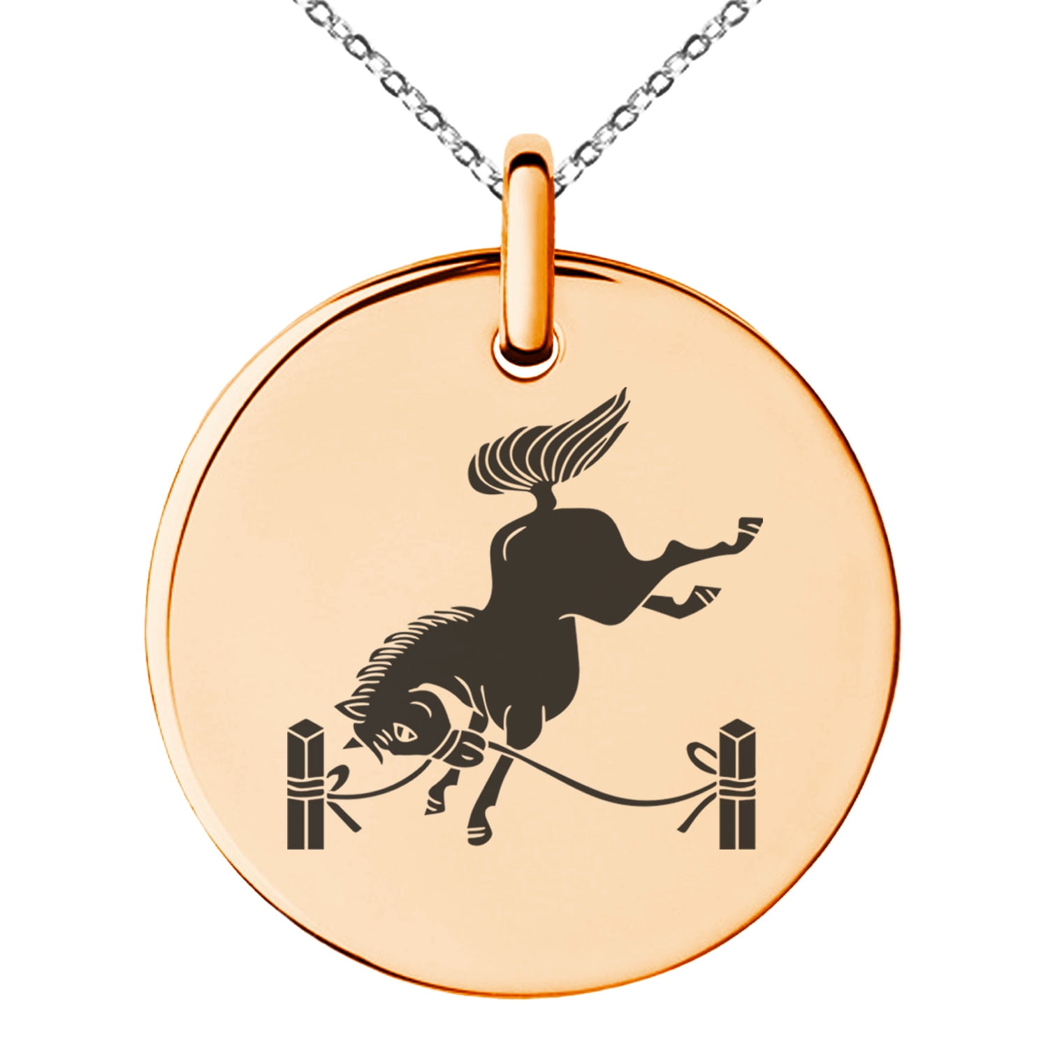 Stainless Steel Soma Samurai Crest Engraved Small Medallion Circle Charm Pendant Necklace ...