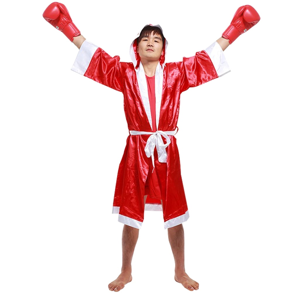 Boxing Robe, MMA Boxing Match Muay Thai Men\'s Hooded Long Sleeve Cloak ...