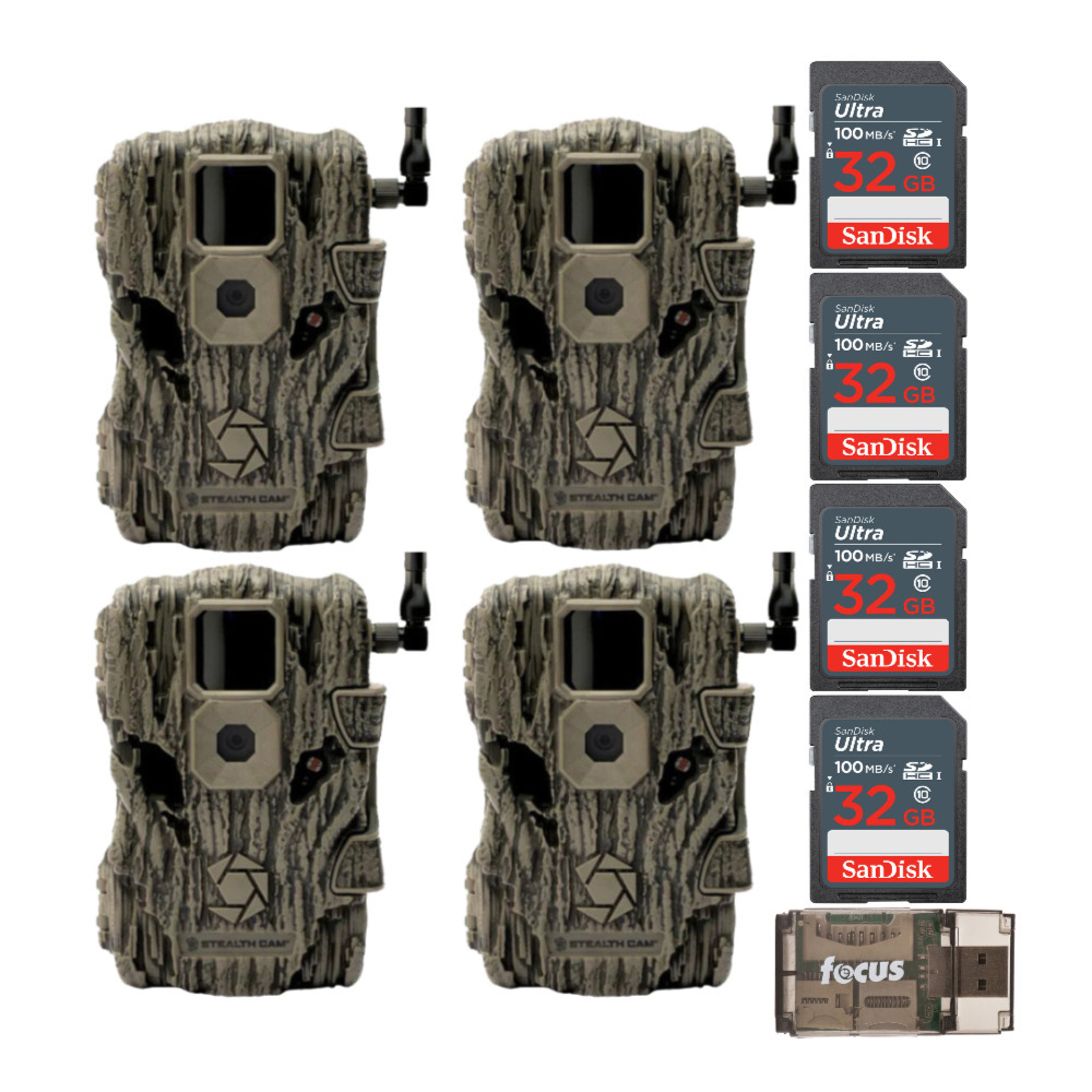 Stealth Cam Fusion x 26-Megapixel Trail Camera (AT&T, 4-Pack) with 32GB ...
