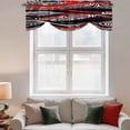 Abstract Art Tie Up Valance Curtains Red Black Gray Lines Psychedelic ...