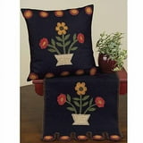 Home Collection by Raghu Blooms Black Table Runner, 18" x 18 - Walmart.com