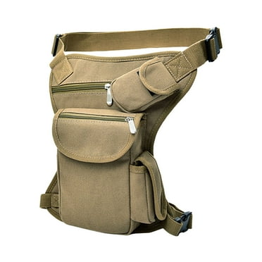 Holanew Canvas Drop Leg Bag, Outdoor Waist Pack, Multi-Pocket Fanny ...