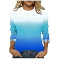 Abtuhar Women 3/4 Sleeve Tops Print V Neck Plus Size Loose Cut Light ...