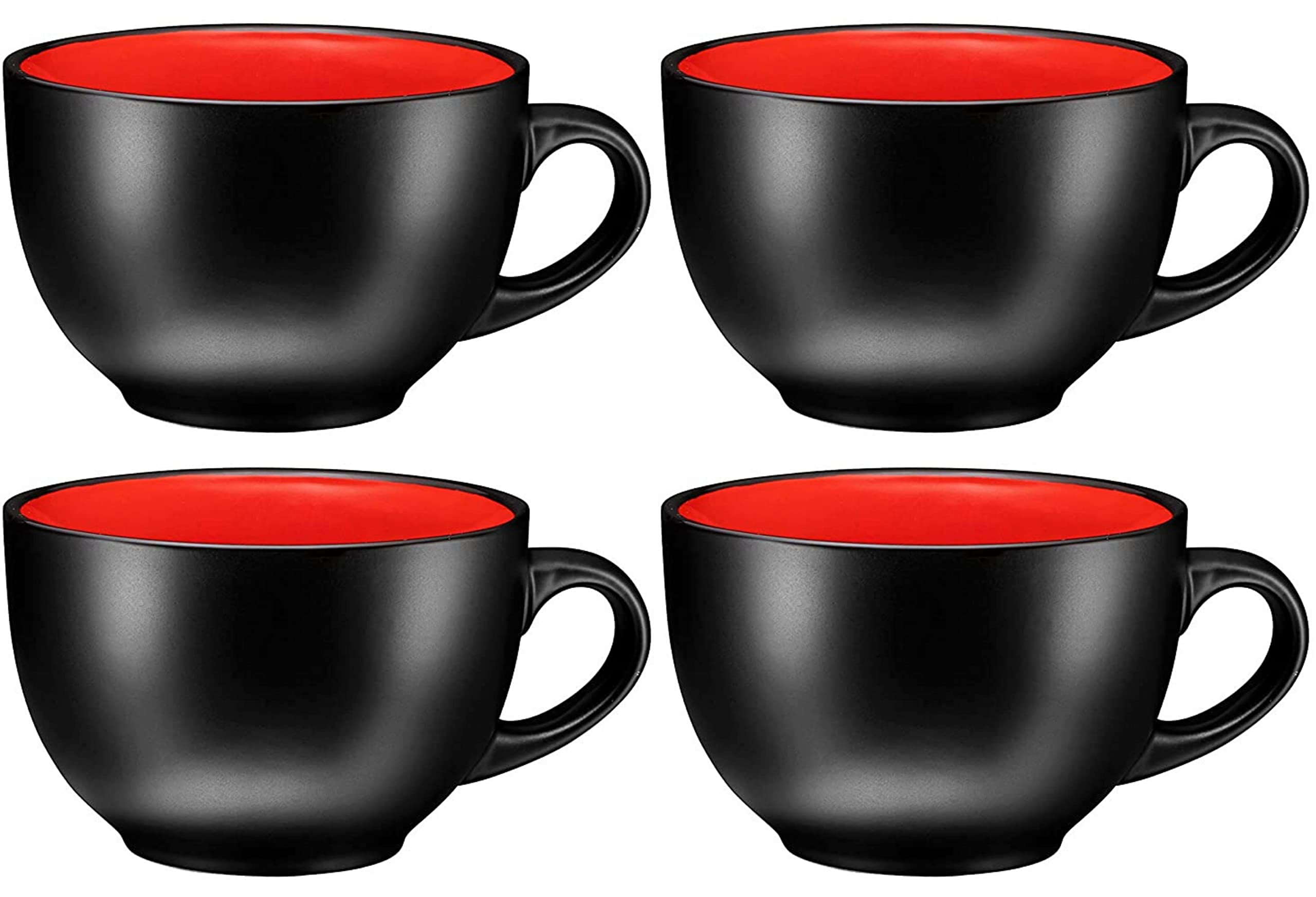Bruntmor Jumbo Coffee Mug Set, Thick Ceramic Coffee Mugs, 24 OZ, Set of ...