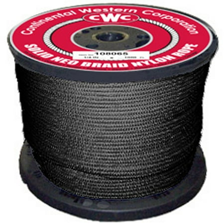 CWC Solid Braid Nylon Rope - 1/8" x 600 ft., Black - Walmart.com