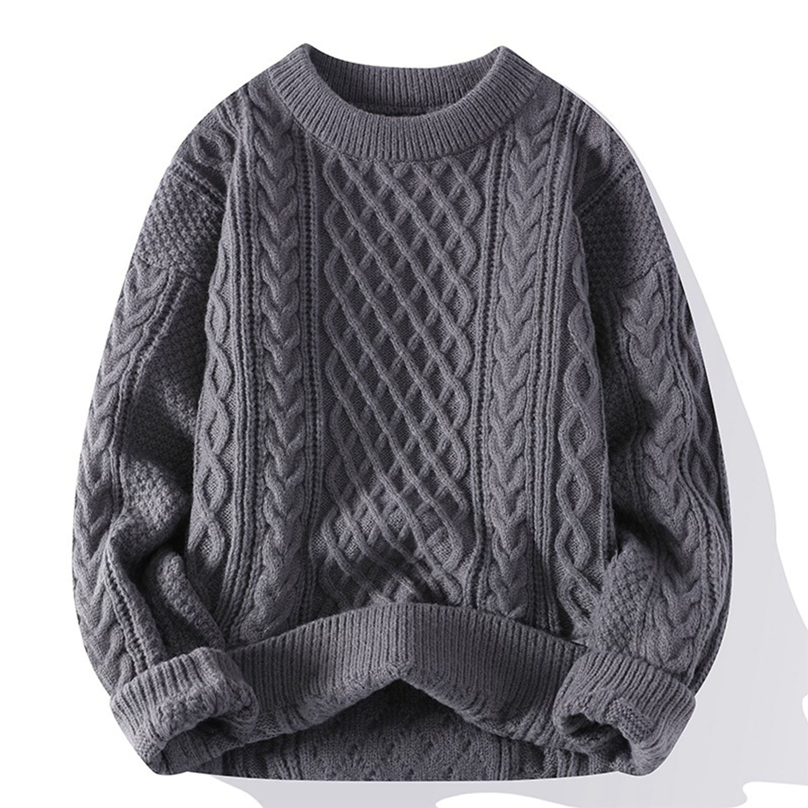 Click here for Styesk Mens Sweater Cable Knit Crewneck Sweater So... prices