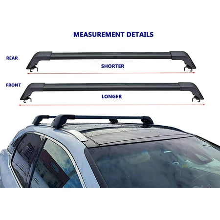 SJ LLC Panda Roof Rack Crossbar Flush Rails Cross Bars Roof top Ski ...