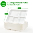 100% Compostable 5 Compartment Plates, 125 Pack Disposable Paper Plates ...