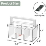 Samhe Large Acrylic Qtip Holder with Handle, Adjustable 3-Compartment ...