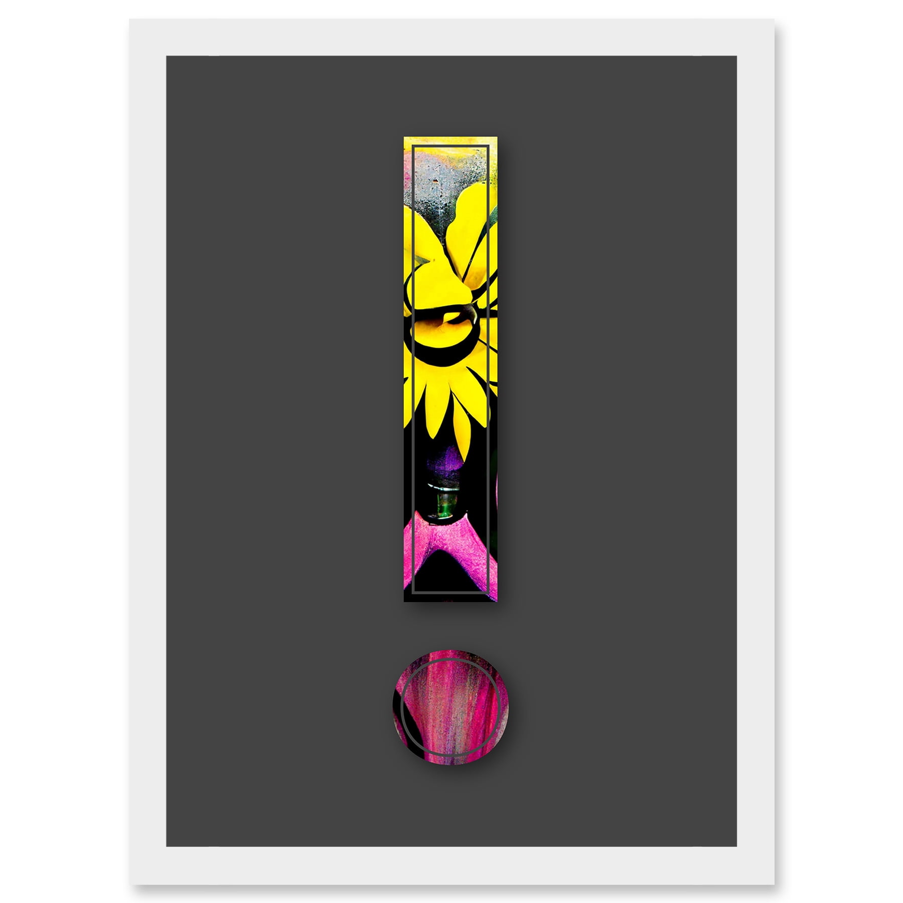 Symbol ! Exclamation Mark Point Bright Flower Decorative Graffiti Mural ...