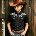 Childrens Tees Western Cow Print Short Sleeve Button Down Kids Outdoor ...