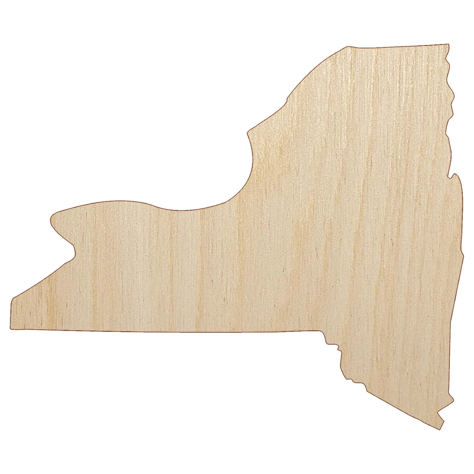 New York State Silhouette Wood Shape Unfinished Piece Cutout Craft DIY ...