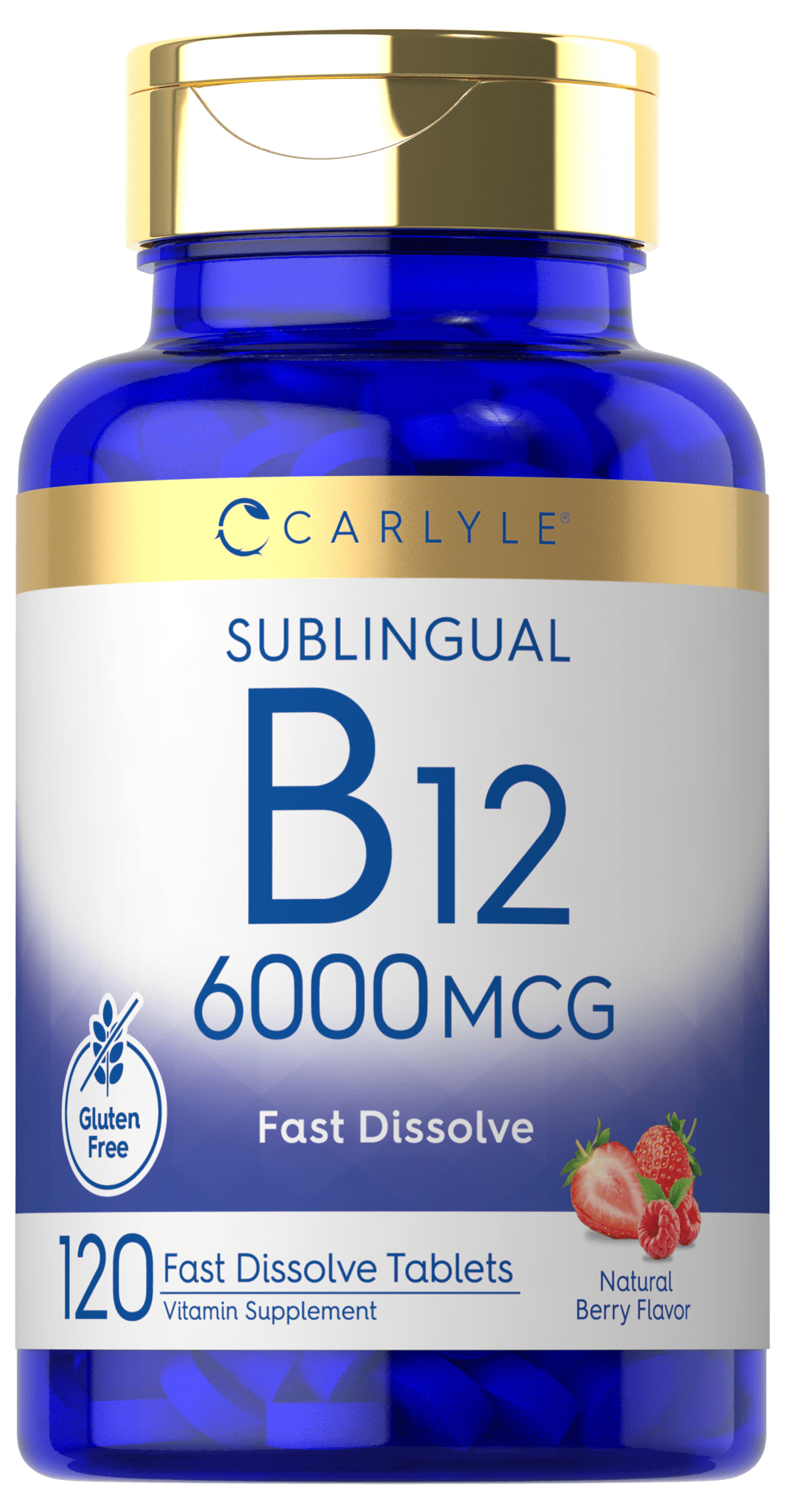 Vitamin B12 6000mcg | 120 Tablets | Natural Berry Flavor | Vegetarian ...