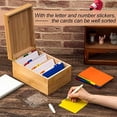 4 x 6 Inch Index Card Holder Set, Bamboo Organizer Box with 50 Dividers ...