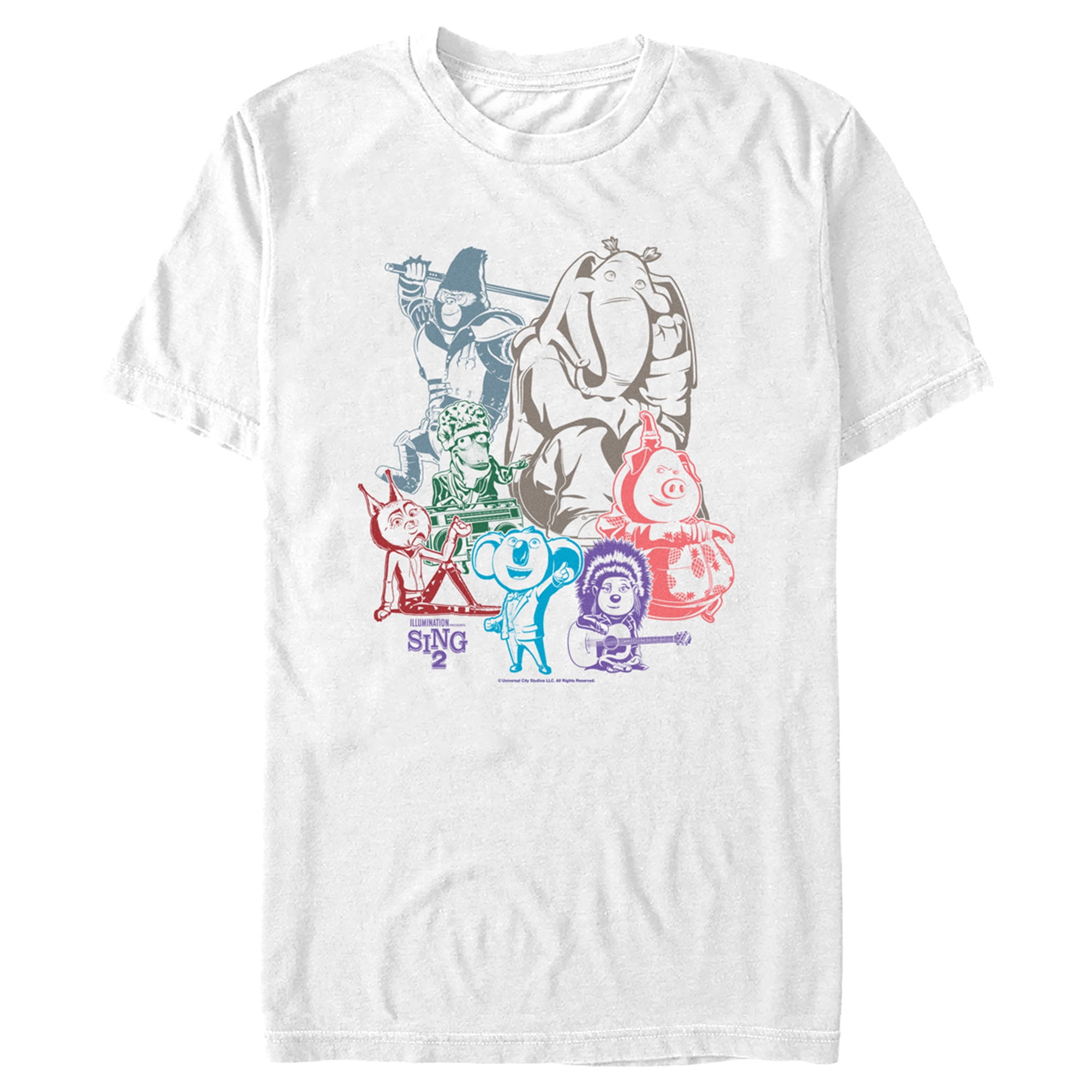 Men's Sing 2 Colorful Group Shot Graphic Tee White X Large - Walmart.com