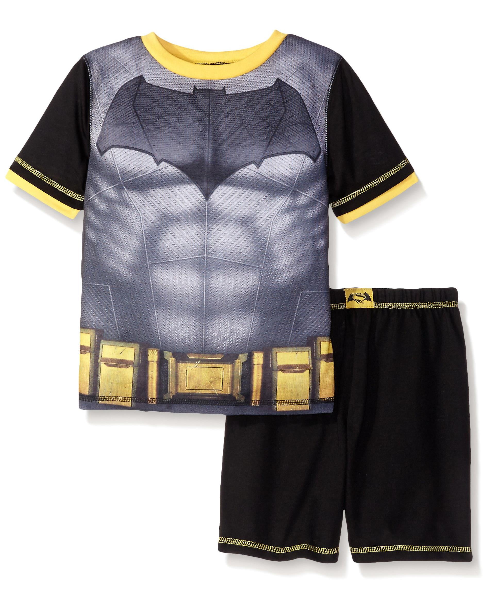 Batman Boys' Pajama Short Sleeve Graphic Top and Boxer Shorts 2 Piece ...