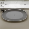 59'' Freestanding Bathtub Resin Stone Soaking Bathtub Solid Surface ...