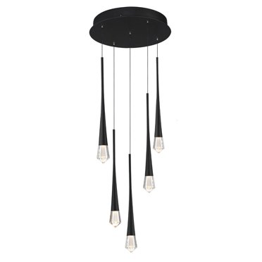 ET2 Lighting E21357-BK Dorian - 18W 3 LED Linear Pendant-1 Inches Tall and 1 Inches Wide Black ...