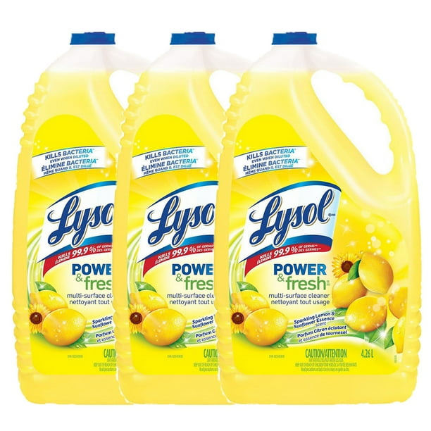Lysol All Purpose Cleaner Refill, Lemon, Mega Value 4.26 Litre (3 pack ...