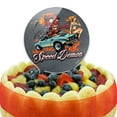 Acrylic Speed Demon Flaming Hot Rod Cake Topper Party Decoration for ...