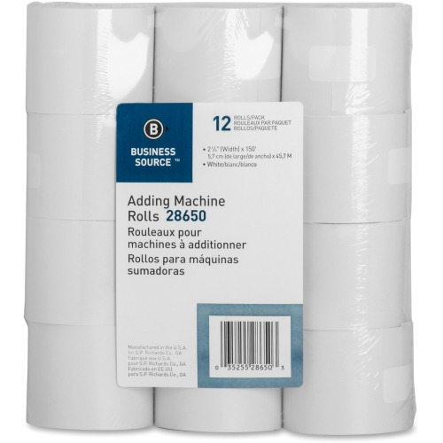 Business Source Receipt Paper 2 1/4" x 150 ft - 12 / Pack - White ...