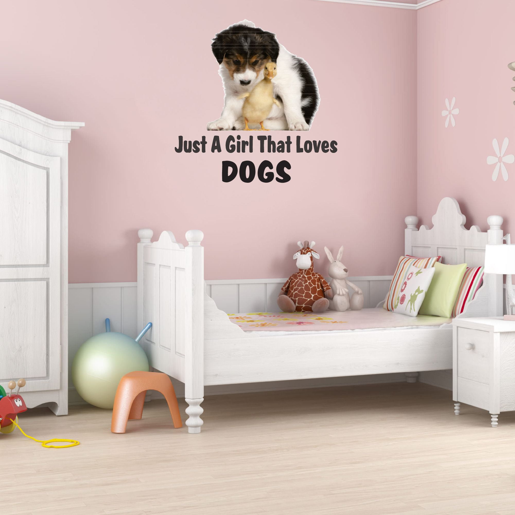 Animal Watercolor Wall Decals for Kids Room - Adorable Pet Puppy Dog ...