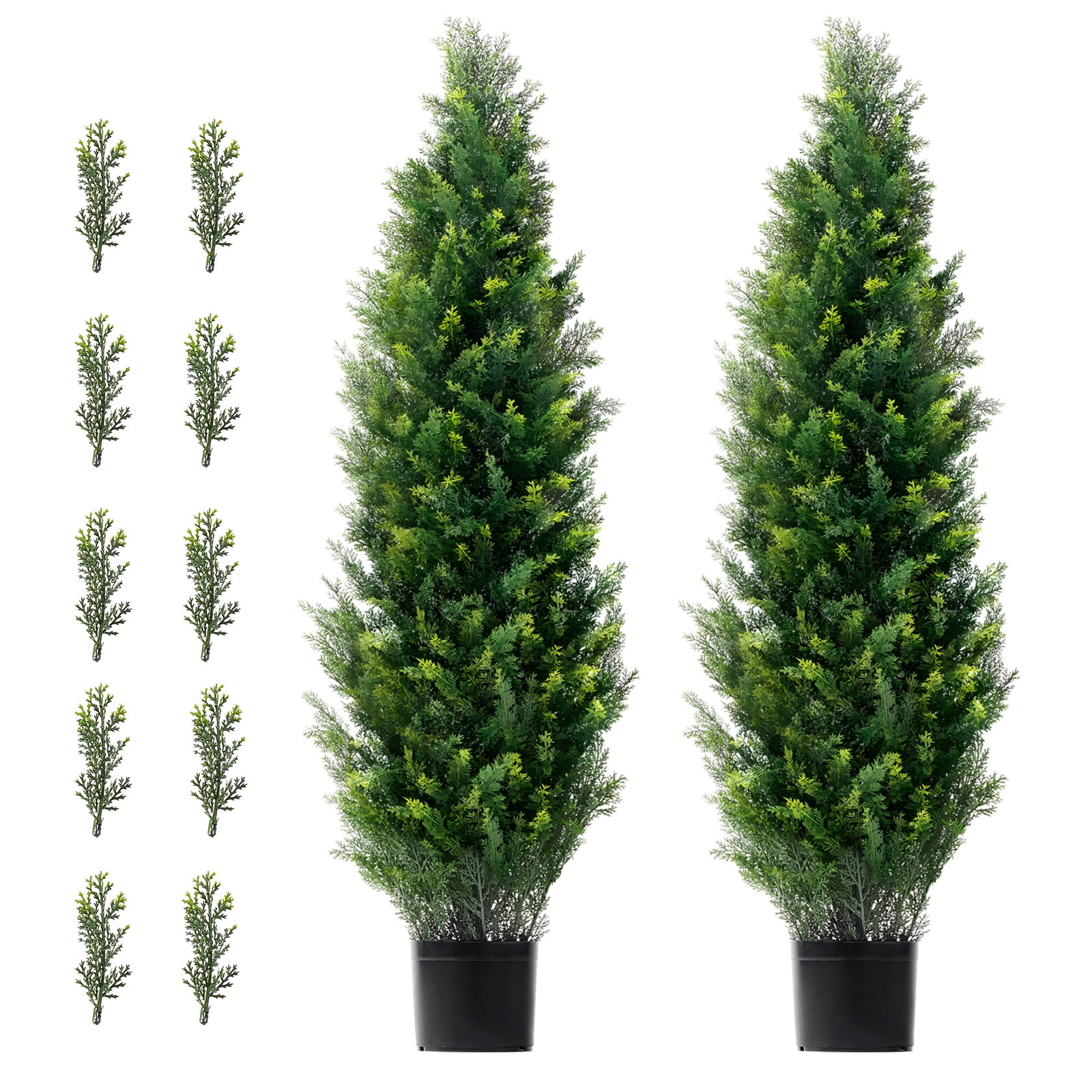 Click here for Kffkff Synthetic Cedar Topiary  48 Height (Pair)... prices