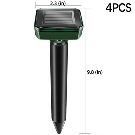 DeeCozy 4 Pcs Solar Mole Repellent Ultrasonic Device Mole Repellent ...