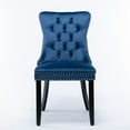 Elegant Velvet Upholstered Dining Chairs with Nailhead Trim, Button ...