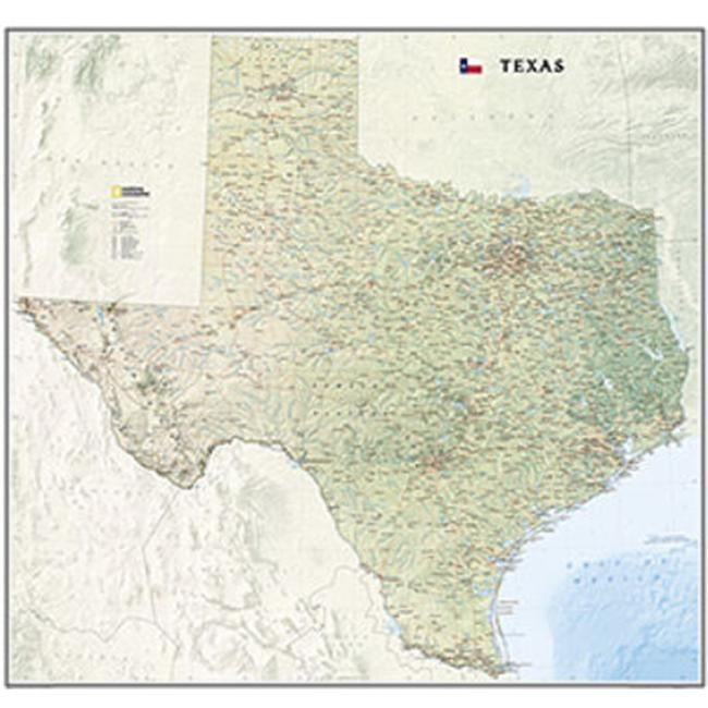 National Geographic Maps RE01020410 Texas State Wall Map Laminated ...