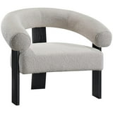 Maklaine Contemporary Cream Finish Boucle Fabric Accent Chair - Walmart.com