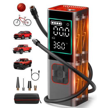 Open Box HAFULOKY Tire Inflator Portable Air Compressor 180PSI & 20000mAh P008 - Black - Walmart.com