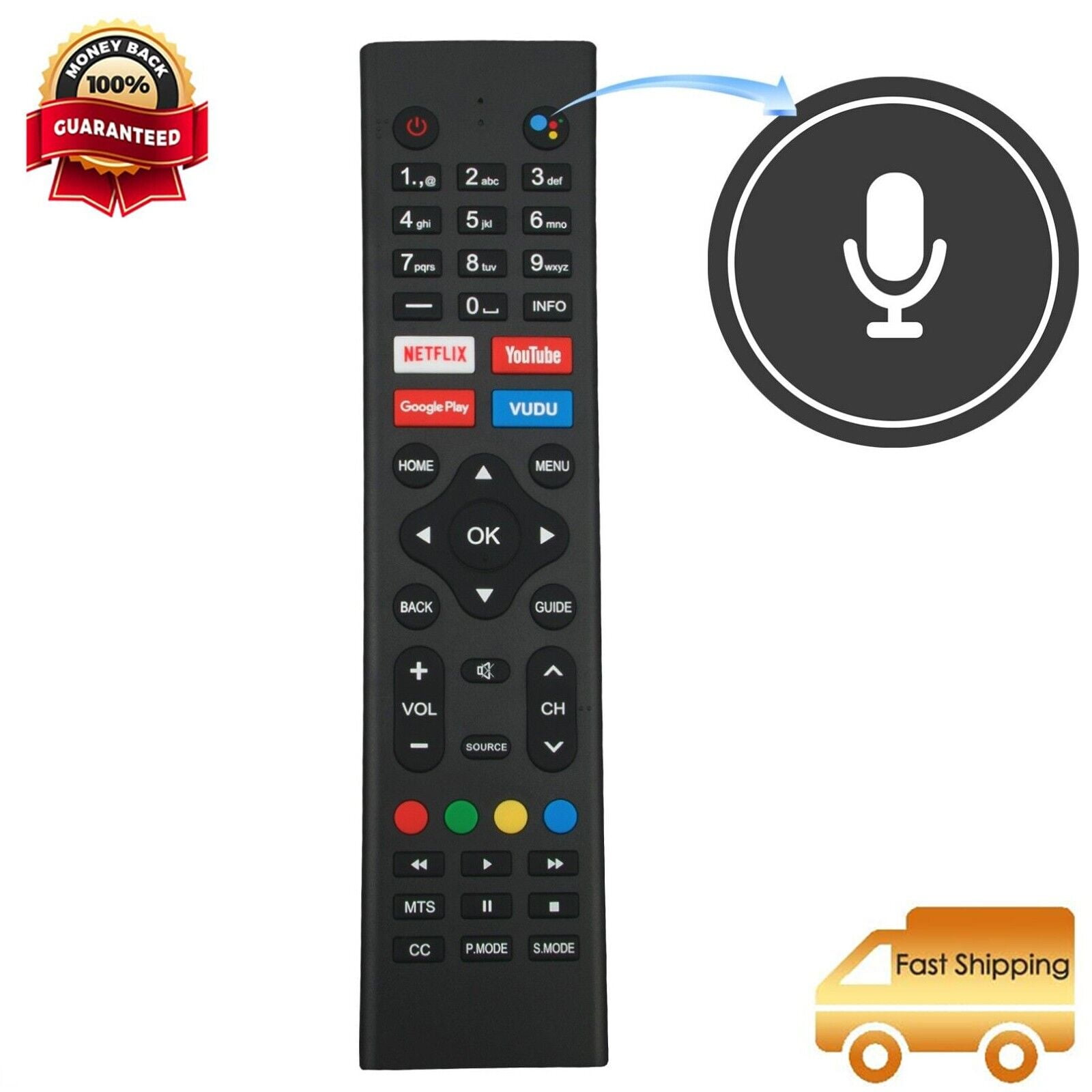 8142026670099K Voice Remote Control fit for Sceptre TV A558CV-UMC ...