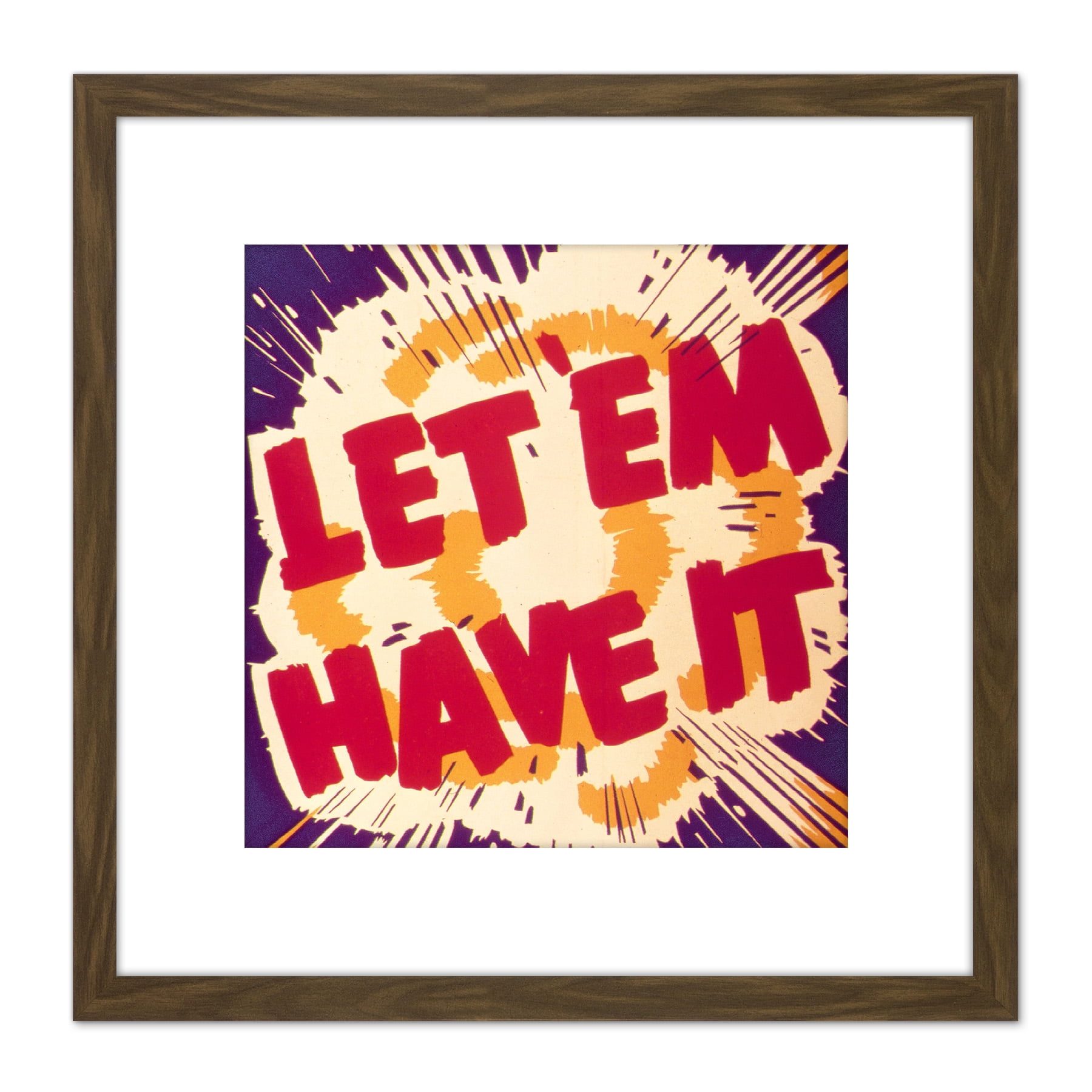 War WWII USA Let Em Have It Explosion Advert 8X8 Inch Square Wooden ...
